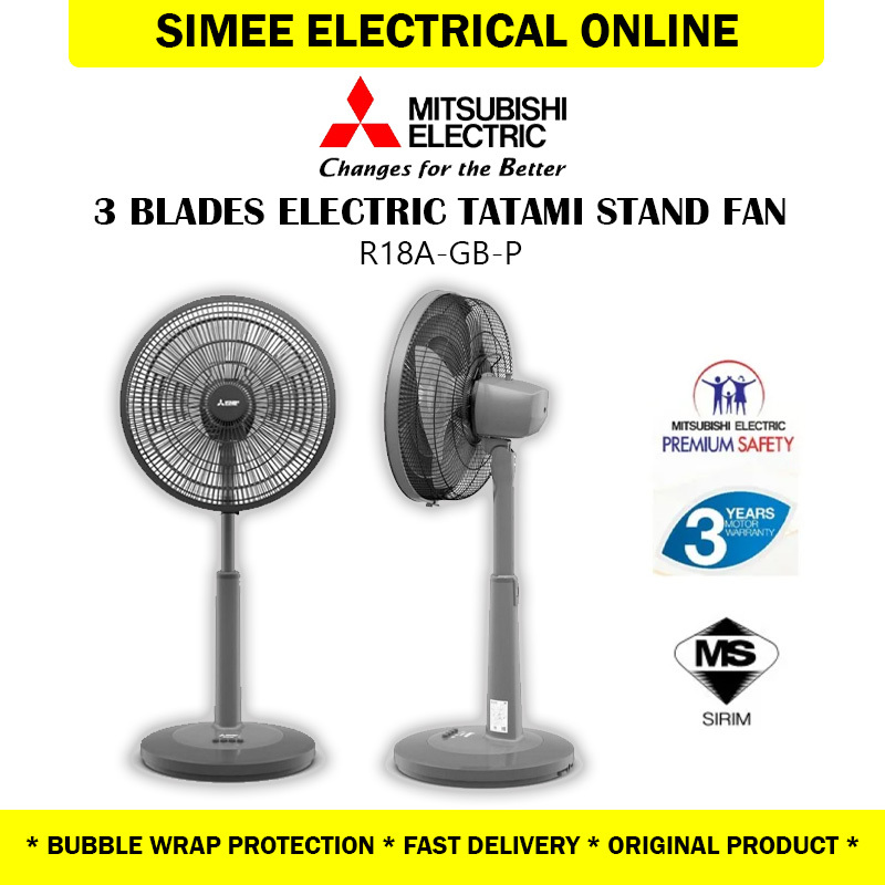 Mitsubishi Electric 3-Blade Electric Tatami Stand Fan R18A-GB-P Classy ...