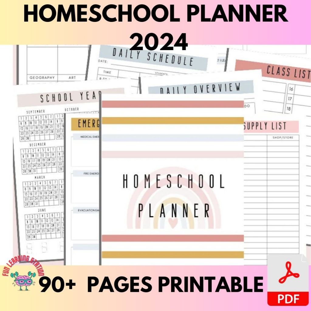 115 [PDF] Homeschool planner 2024 I Teacher monthly calender planner ...