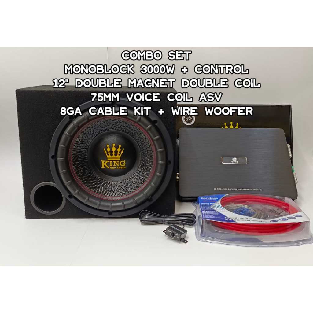 COMBO Set MonoBlock Amplifer 3000w+12" SubWoofer 1800w DMDC VOICE COIL ...