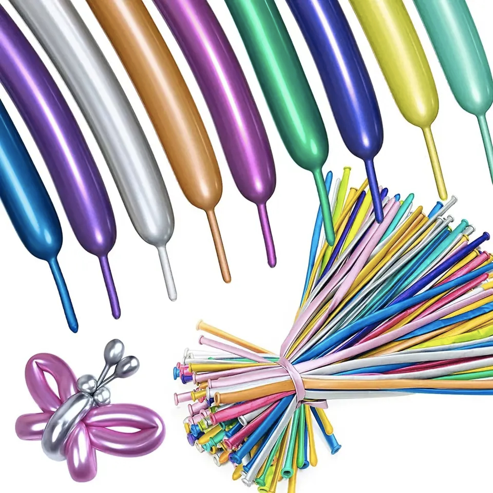(1pc) Latex Modelling Twist Long Balloon 260Q Macaron Chrome Stretch ...