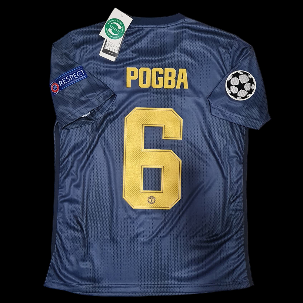 2018-19 MANCHESTER UNITED UCL THIRD SHIRT POGBA#6 OFFICIAL PLAYER NAME ...