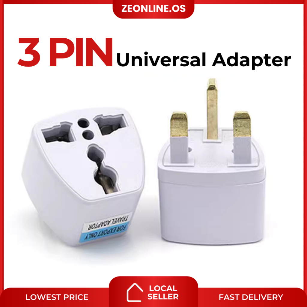 3 Pin Plug Converter Travel Adapter UK Universal Plug Adapter Penukar ...