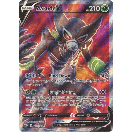 Pokemon TCG Zarude V - 167/185 - Full Art Ultra Rare Sword & Shield ...