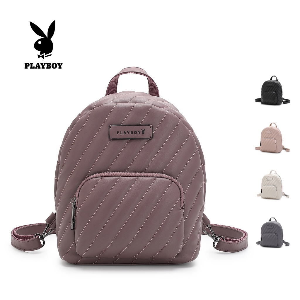 PLAYBOY Ladies Quilted Women Backpack - Multi Color BUG 7907 | Shopee ...