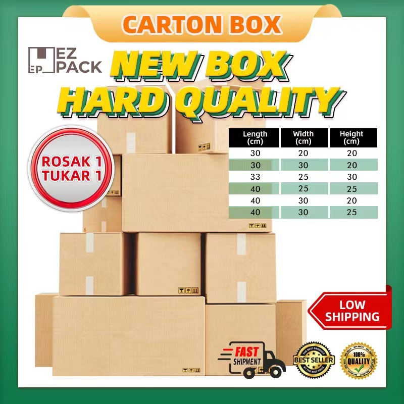 EZPack / B Series Carton Box Packing Box Packaging Box Kotak | Shopee ...
