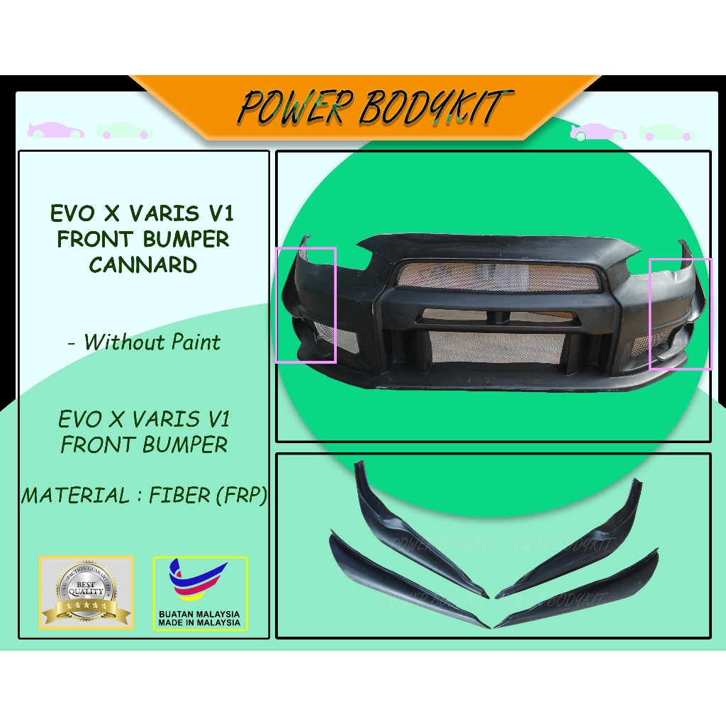 Mitsubishi Lancer / Proton Inspira Evo X Varis V1 Front Bumper Cannard ...