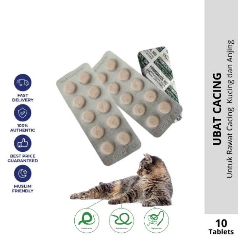 UBAT CACING KUCING 1PAPAN (10BIJI) UNTUK RAWATAN & PENCEGAHAN | Shopee ...