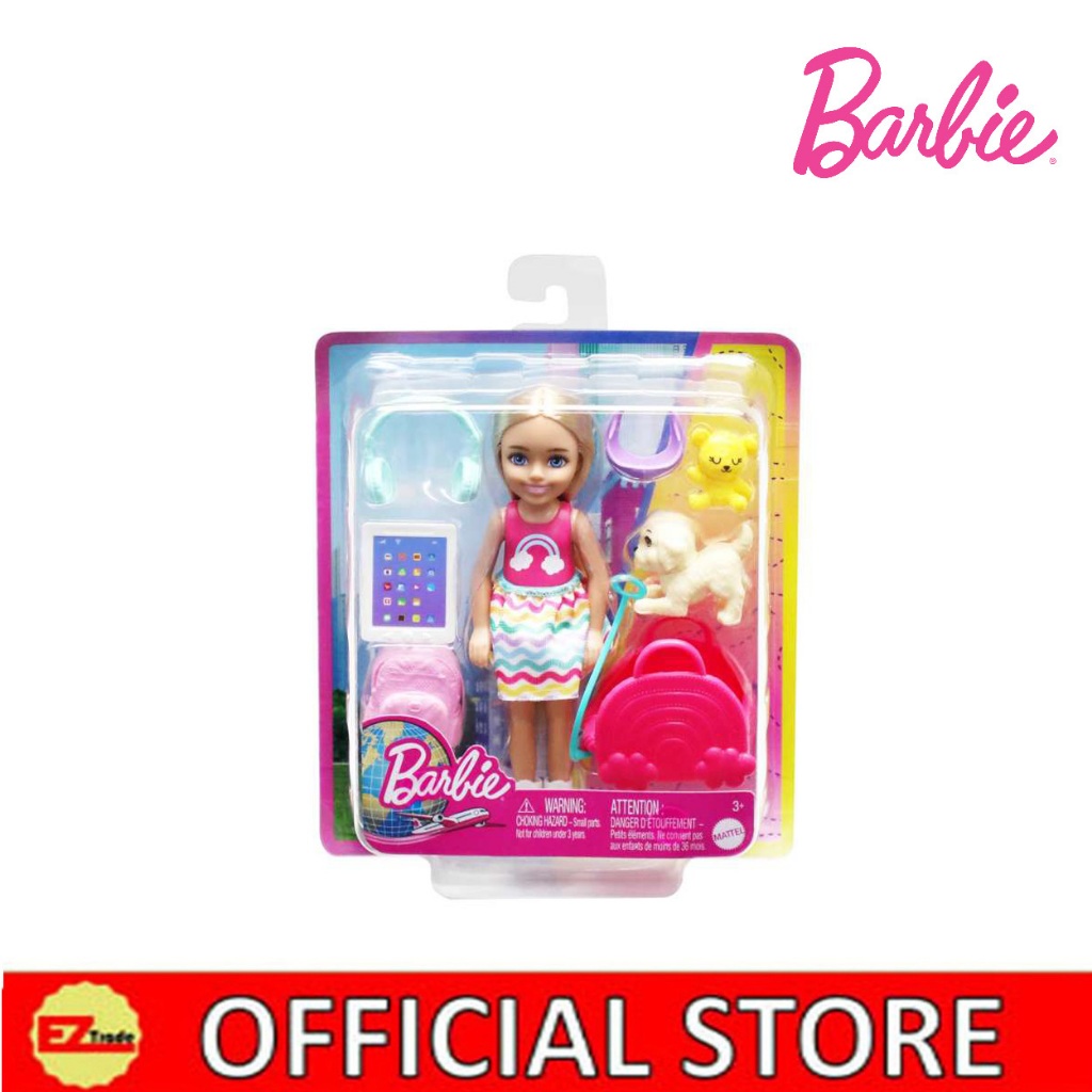 Barbie Chelsea Doll And Accessories, Small Doll Travel Set With Puppy ...