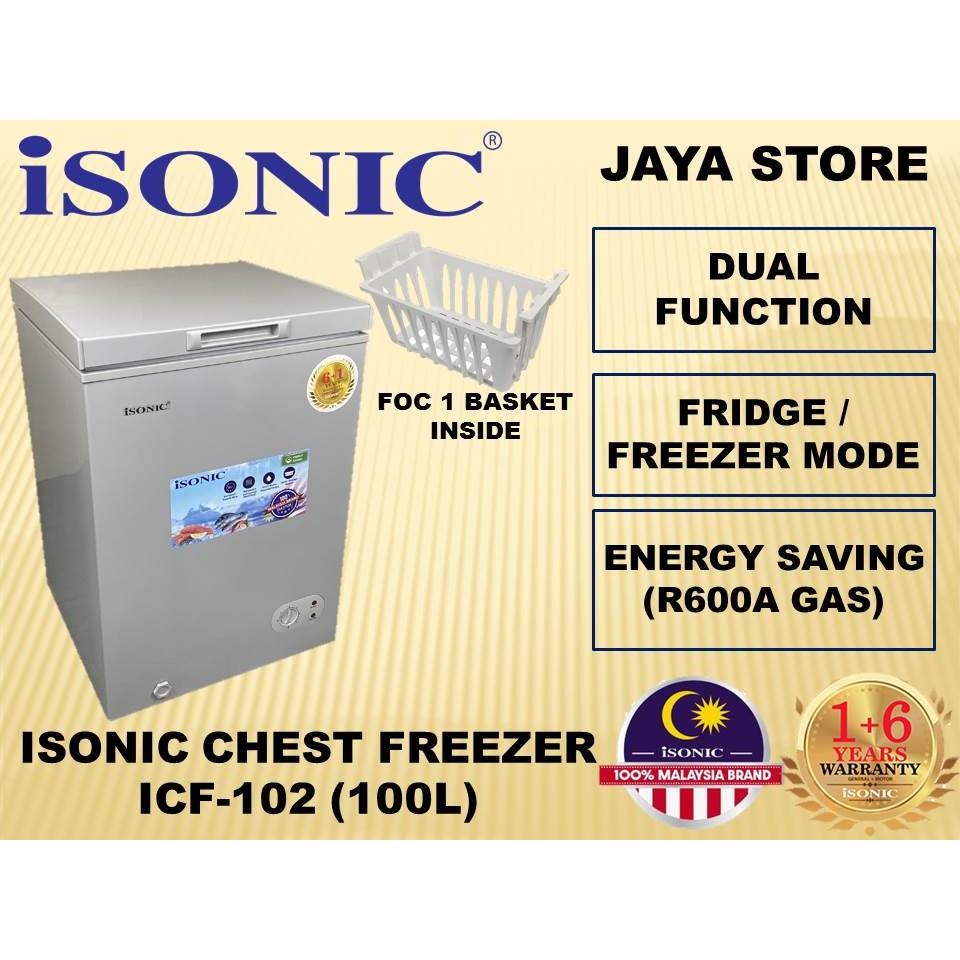 Isonic Dual Function Chest Freezer (100L) ICF-102 | Shopee Malaysia