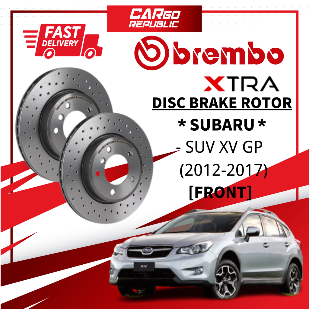 Brembo Rotor XTRA Subaru SUV XV GP (2012-2017) Front (Depan) Disc Brake ...