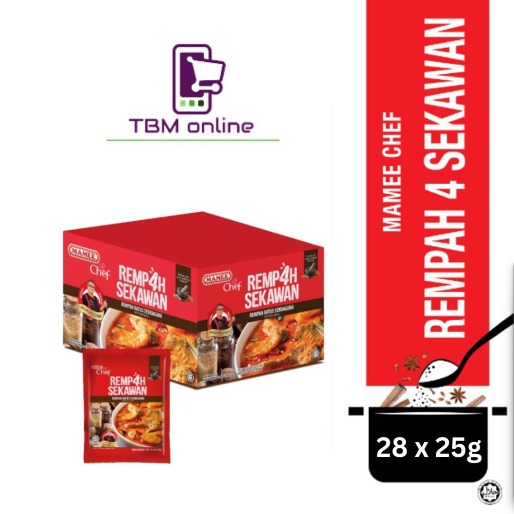 MAMEE Chef Rempah 4 Sekawan Box 28 sachets x 25g | Shopee Malaysia