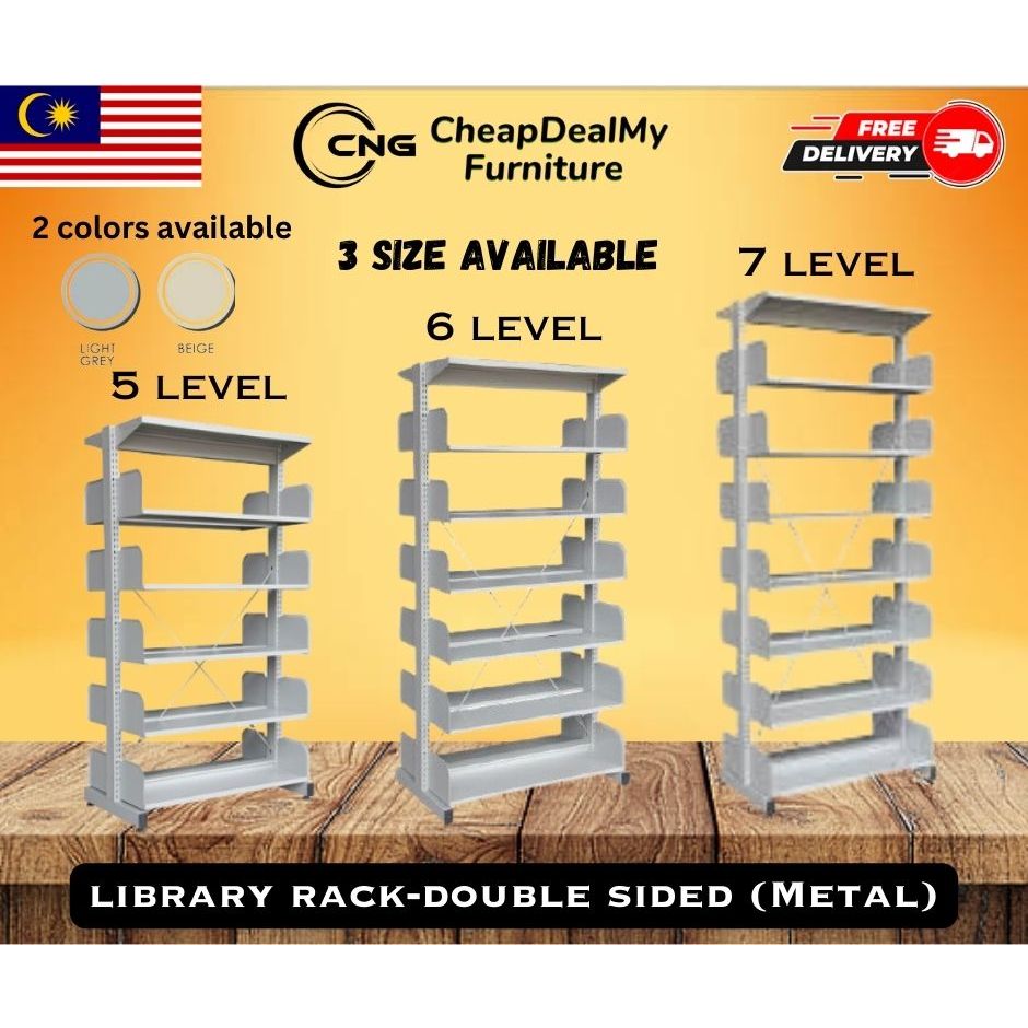 Cheap Deal double sided library rack 5 6 7 level/ book tray/book rack ...