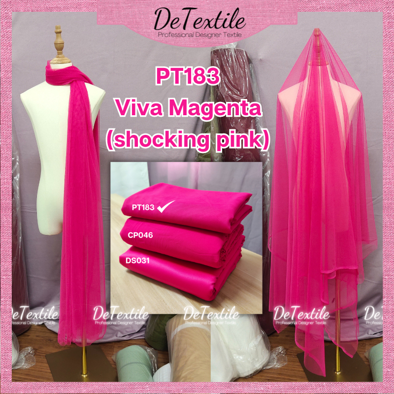 DeTextile Premium Tulle Bridal Soft Net Kain Net Lembut Murah Bidang ...