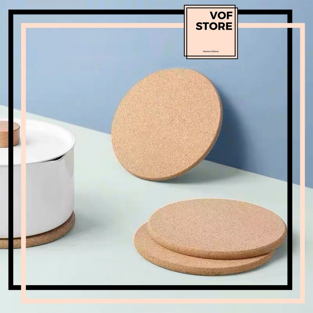 CORK POT STAND HEAT INSULATION POT STAND POT HOLDER MAT LEKAR PELAPIK ...