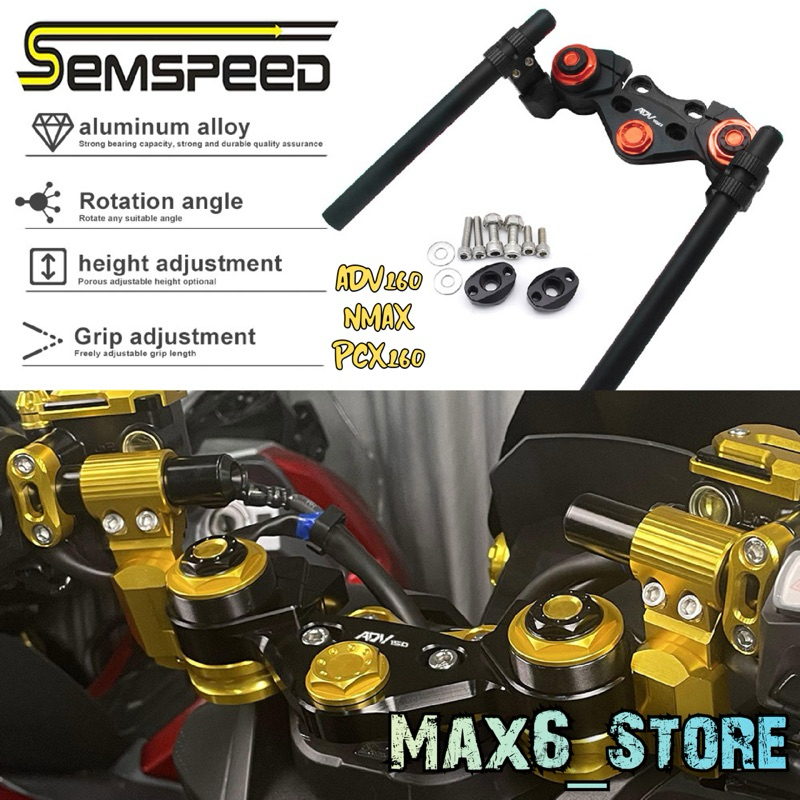 Semspeed Honda ADV160 NMAX160 PCX160 ADV NMAX Adjustable Racing Handle Bar Premium CNC Aluminum ...