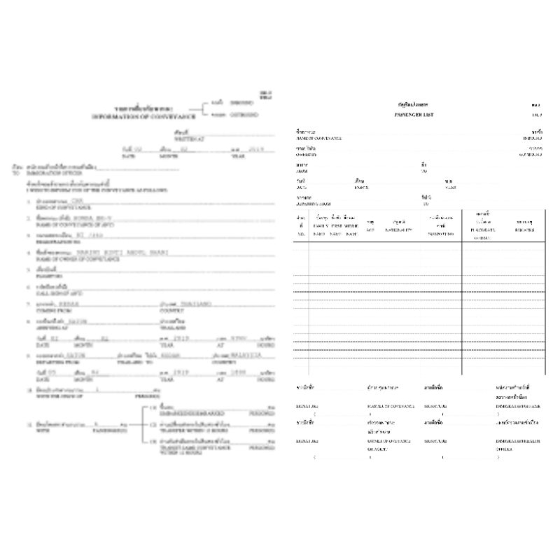 Thailand Car Compulsory/Voluntary/TM2/TM3/TM6 Immigration Form ...