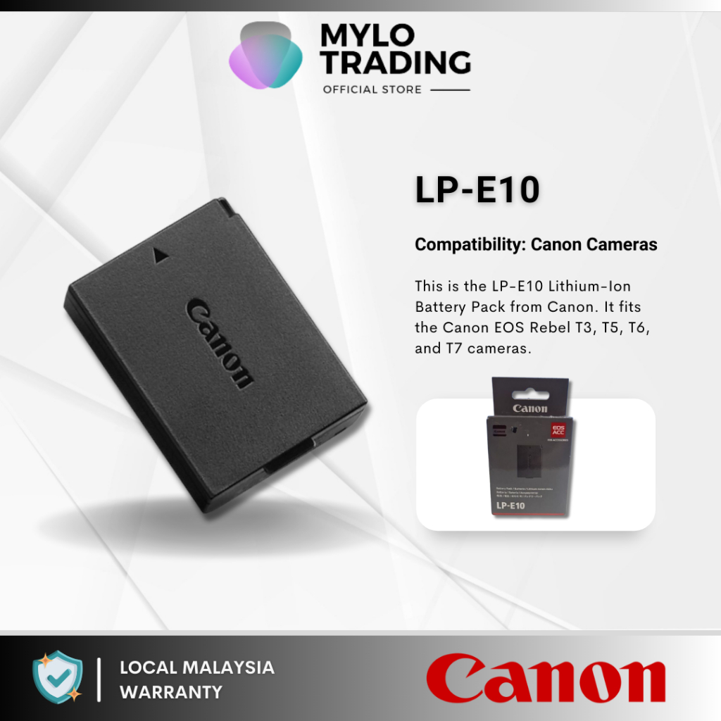 ( Canon MY 100% ORI ) - CANON LP-E10 Lithium-Ion Battery Pack | Shopee ...