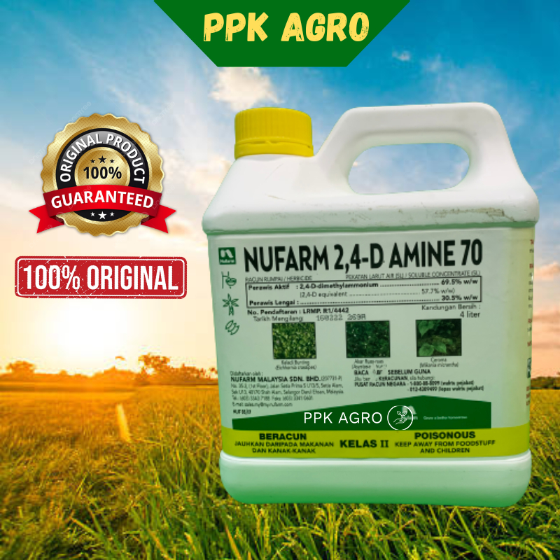 4L AMINE 70 NUFARM /RacunRumpai 2,4-D/Rumput para/Keladi agas/Rumpai ...