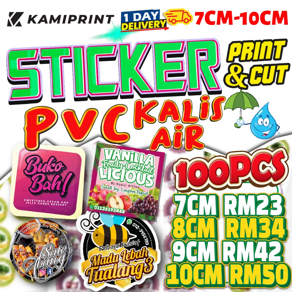 [ STICKER KALIS AIR ] BIG SIZE WHITE PVC STICKER PRODUCT / STICKER ...