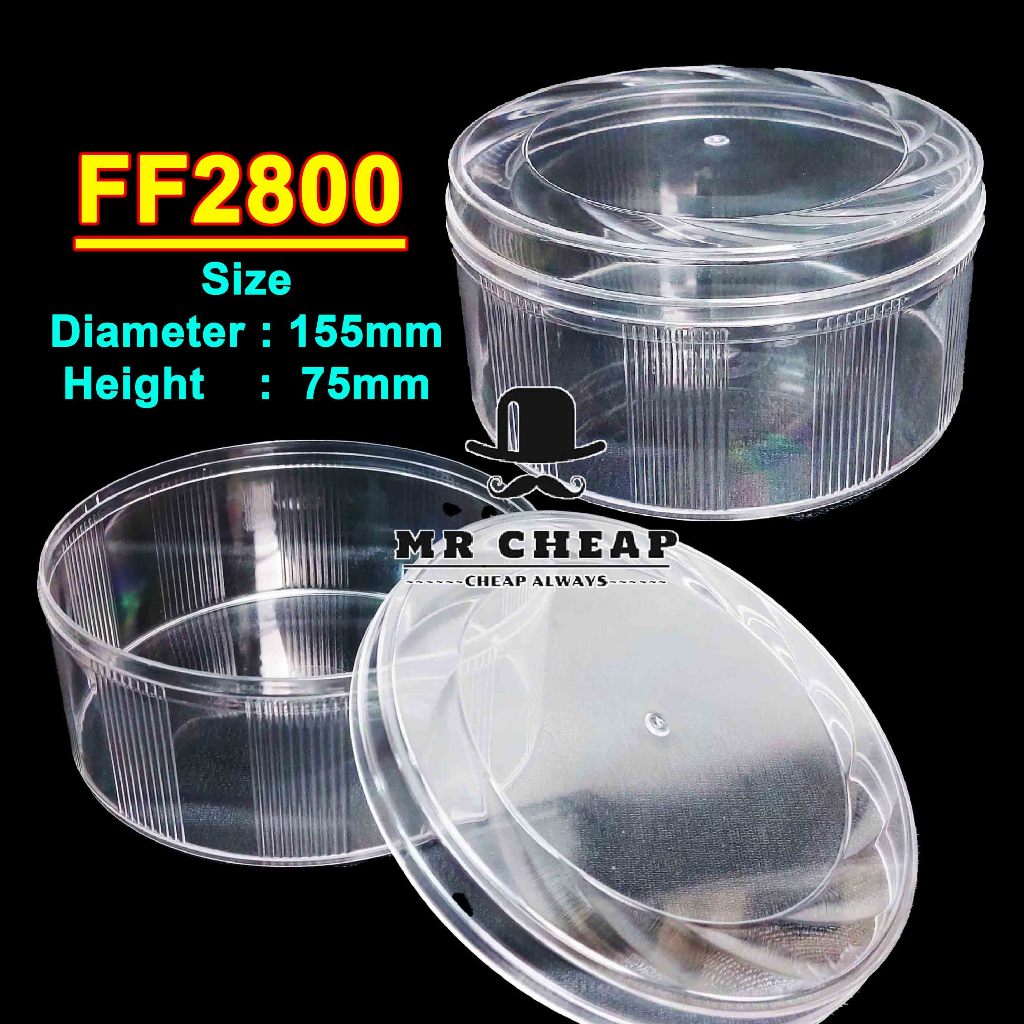 (24 Pcs) PS Container FF2800 (Round Plastic Container) / Bekas Kuih ...