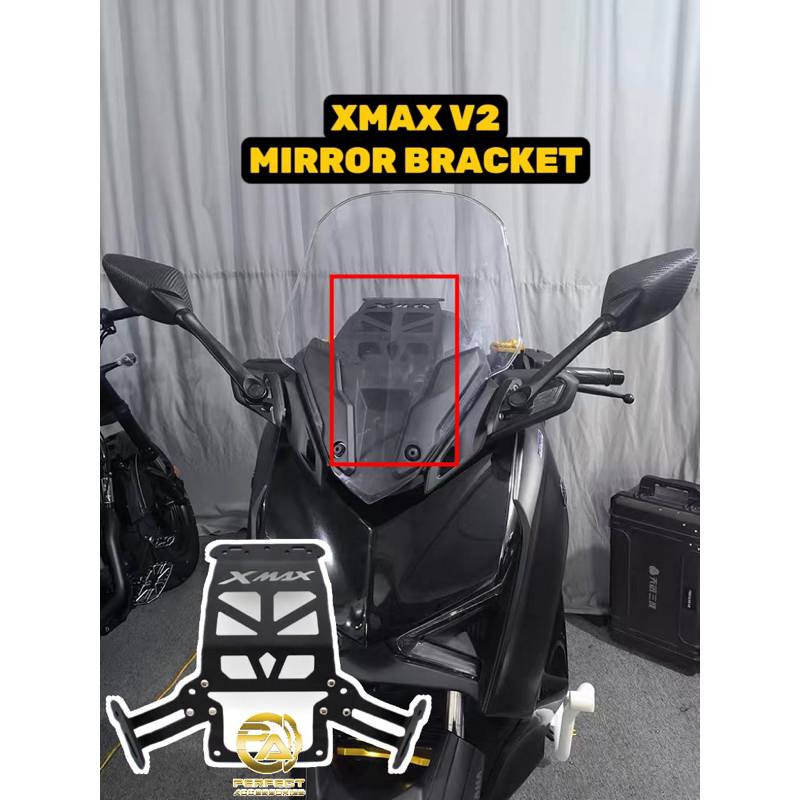 YAMAHA 2023 XMAX V2 VISOR ADAPTER MIRROR BRACKET SIDE MIRROR ADJUSTABLE ...