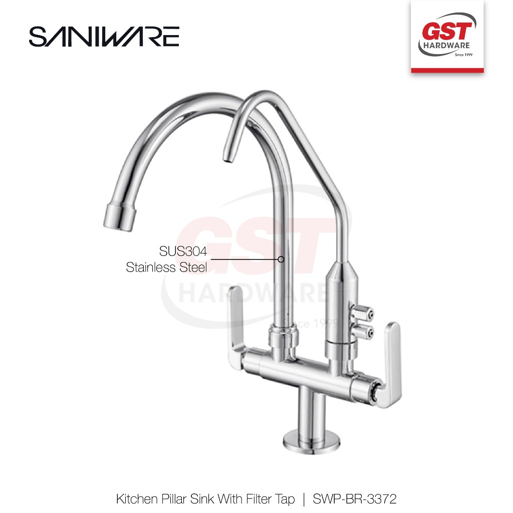 SANIWARE Kitchen Pillar Sink With Filter Tap Faucet Sink Tap Kitchen ...