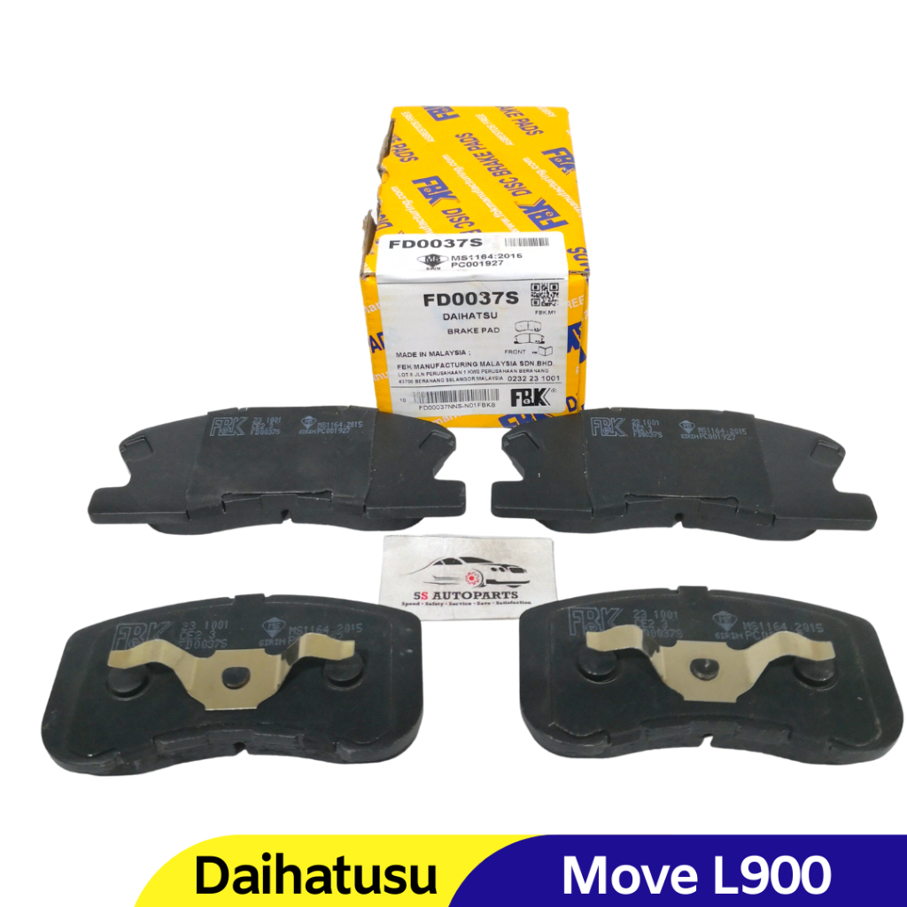FBK Perodua Kenari/Daihatsu Move L900 / Kancil Mira L7 Turbo Front/Depan Disc Pad 1 Set 4 PCS ...