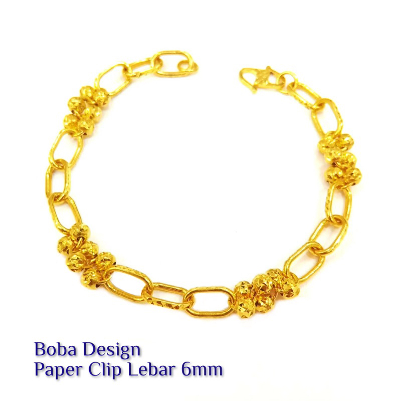 🌈 Exclusive Paper Clip Bracelet.Gelang Tangan Paper Clip Emas 916🌈 ...