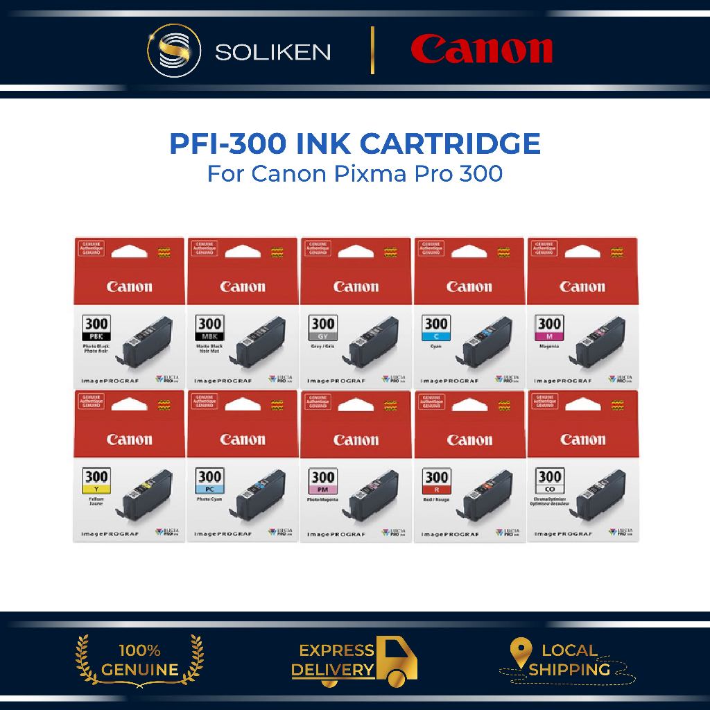 CANON ORIGINAL PFI-300 PFI300 INK CARTRIDGES FOR CANON PIXMA PRO 300 ...
