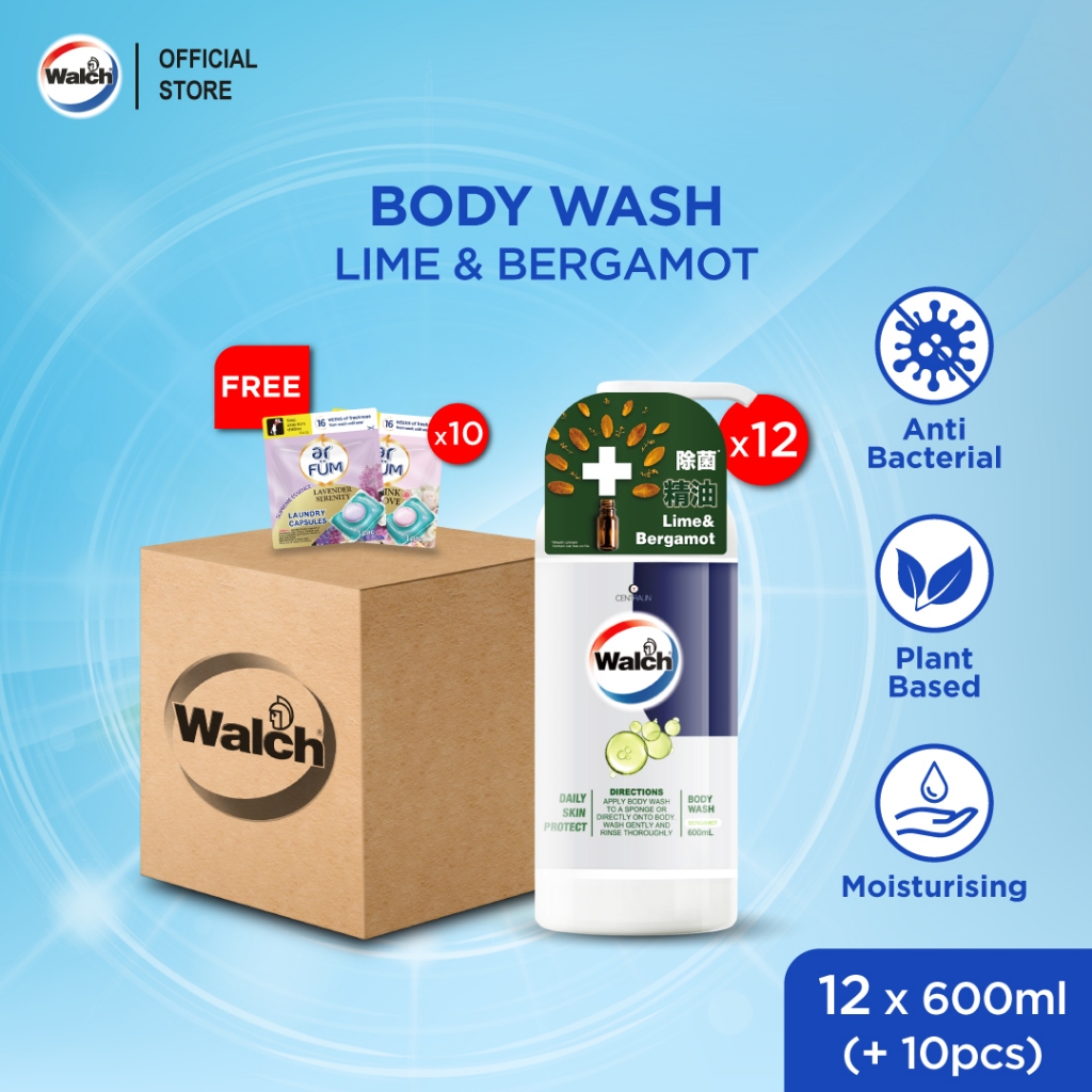 [CARTON DEAL] Walch Body Wash Lime & Bergamot 600ml | Shopee Malaysia
