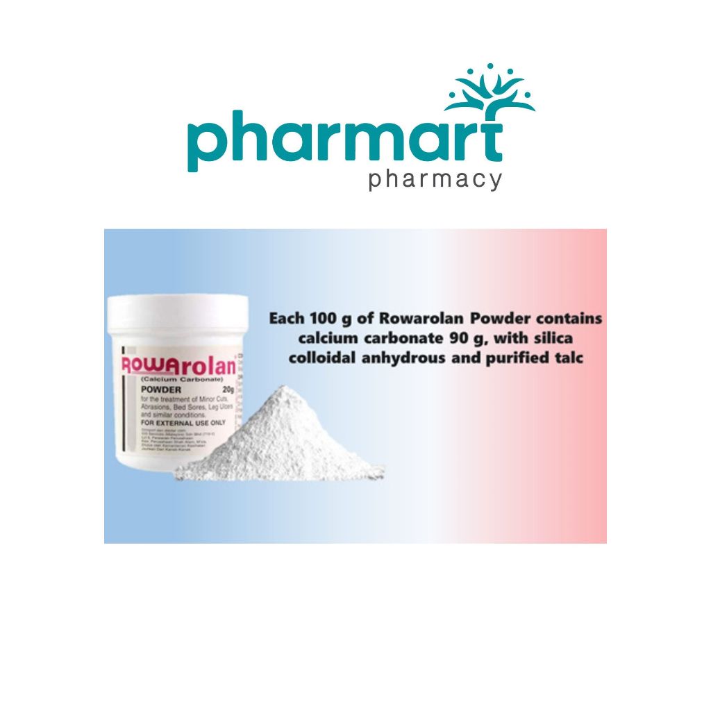 ROWAROLAN CALCIUM CARBONATE POWDER 20G ( FOR MINOR CUTS/ABRASIONS/ BED ...