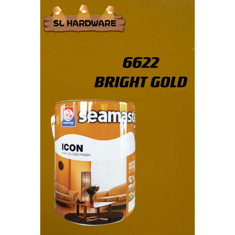 1 LITRE SEAMASTER ICON HIGH GLOSS FINISH (CAT MINYAK) (6622 BRIGHT GOLD ...