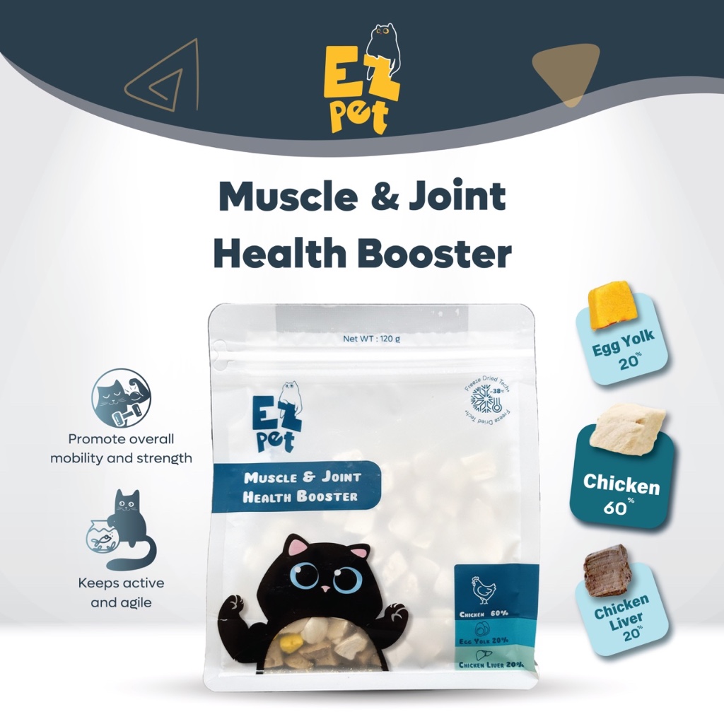 EZPET🐱【Freeze Dried Pet Treats - Muscles and Joint Health Booster 120g /450g】Premium Pet Treats ...
