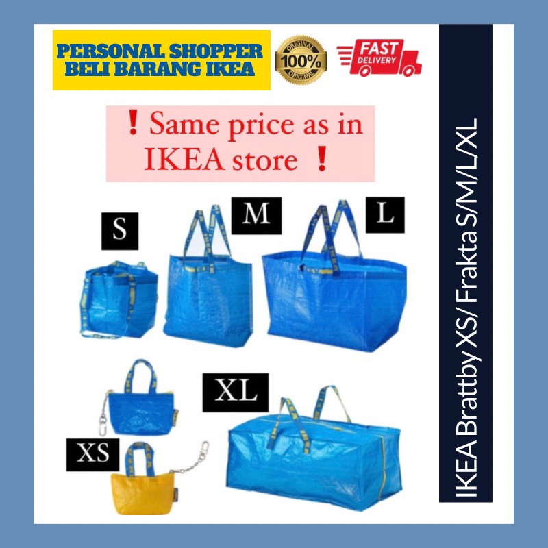 Limited 1pcs [SAME PRICE IN STORE] IKEA Frakta Brattby Carrier Blue Bag ...