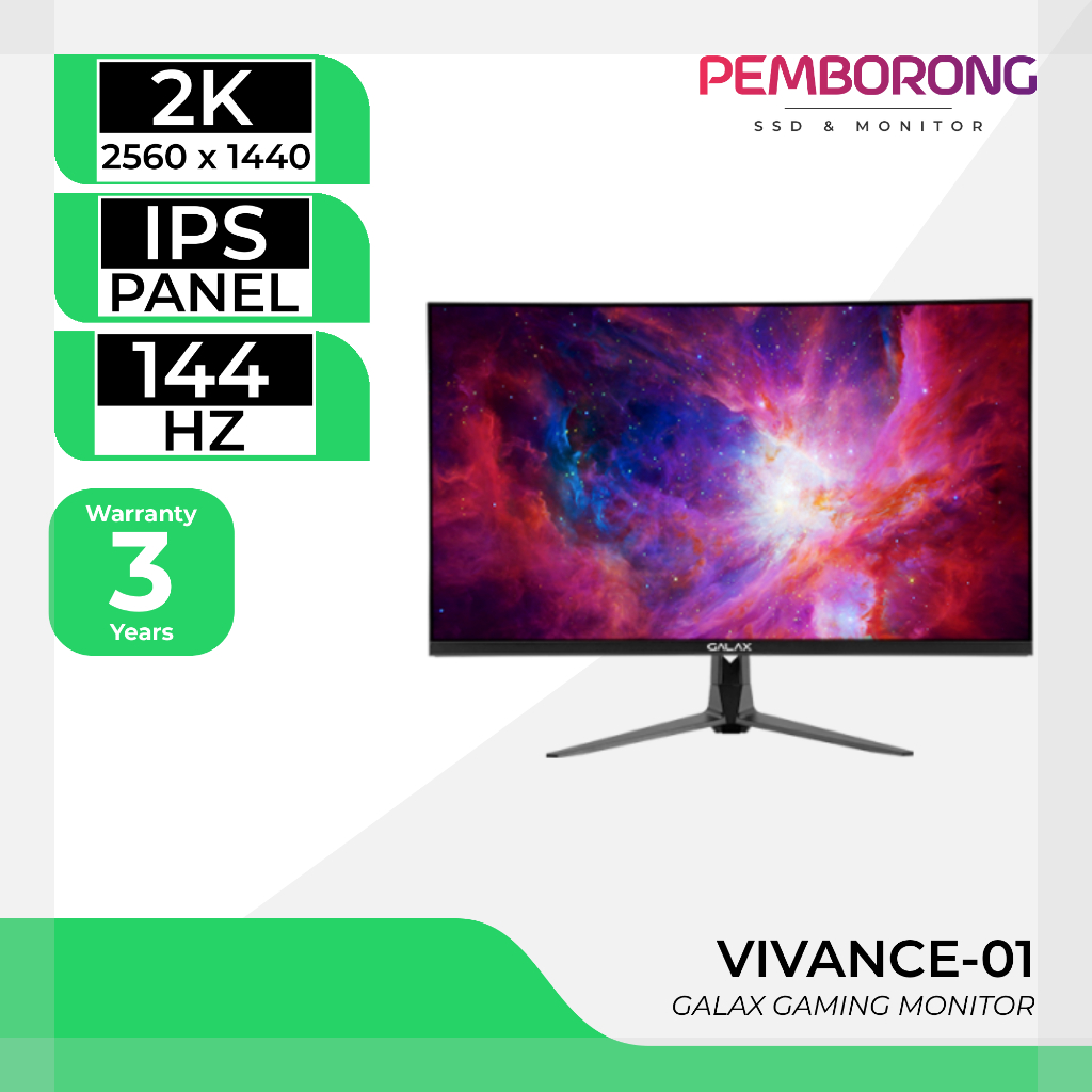 MONITOR GALAX LED GAMING FLAT 27" VIVANCE-01 2K (IPS-QHD-1MS-HDMI-DP ...