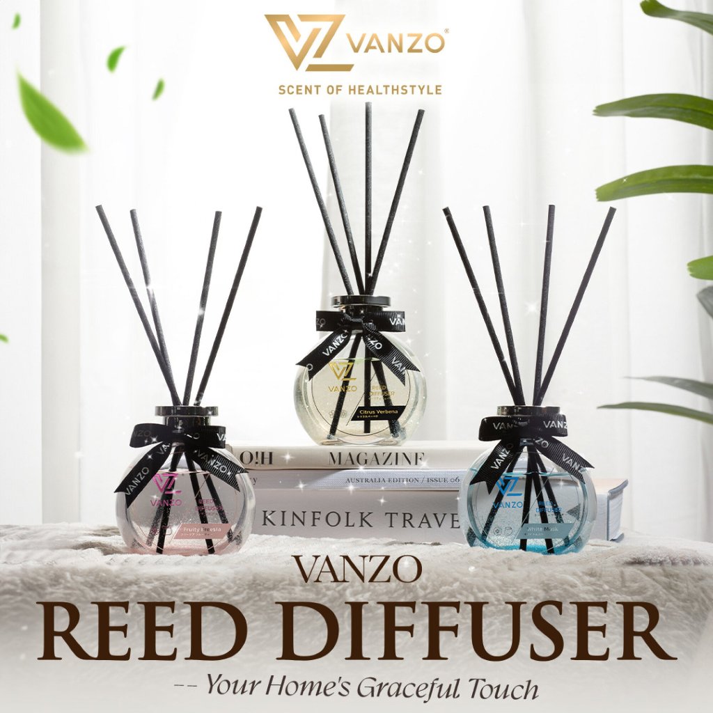 VANZO Reed Diffuser - Fruity Freesia/White Musk/Citrus Verbena (120ml ...