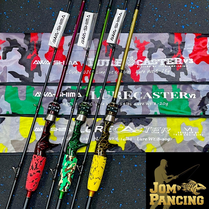 【Jom Pancing】AWASHIMA LURE CASTER CARBON FISHING ROD SPINNING BC ...