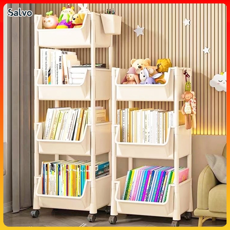 【Ready Stock】Book Storage Rack With Wheels Bookshelf Kitchen Rack ...
