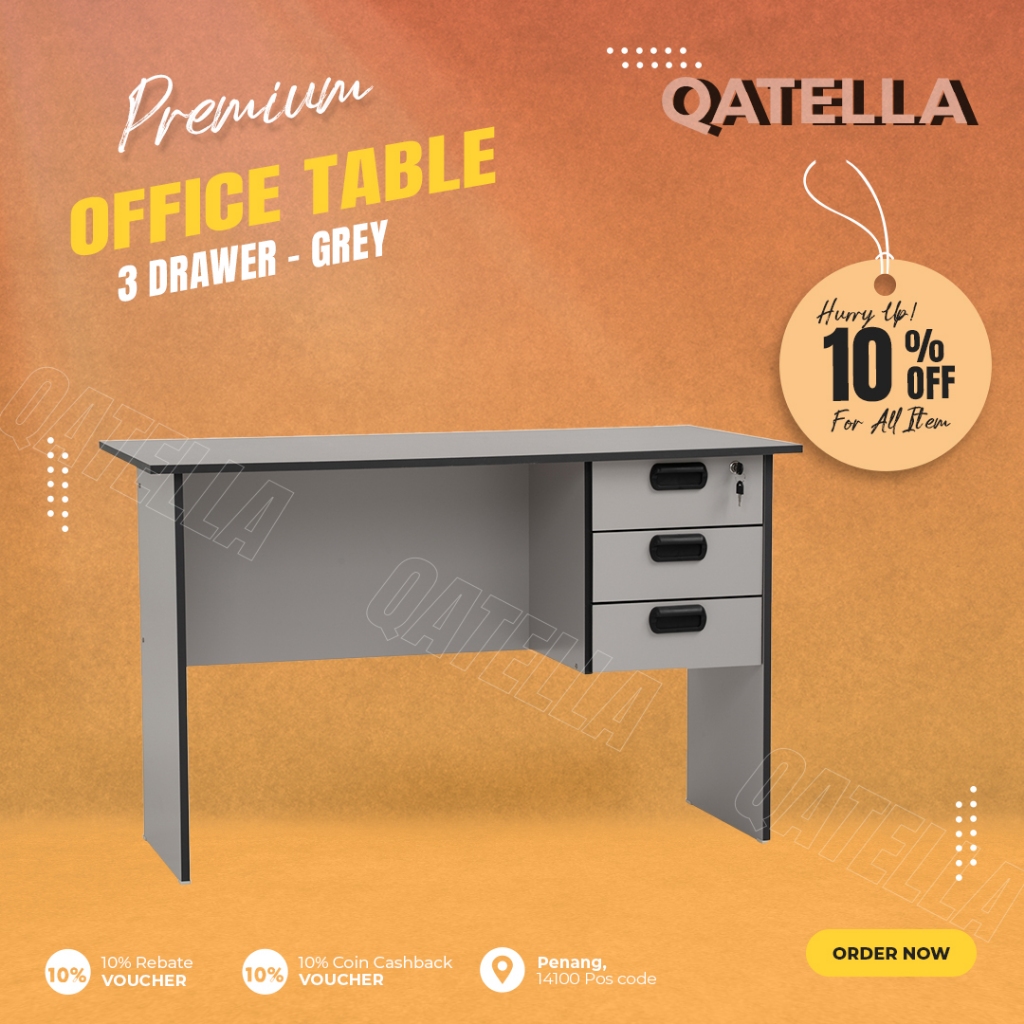 Qatella 4ft 120cm Wooden Writing Study Table/Study Desk/Workstation ...