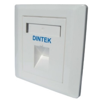 DINTEK 1-PORT RJ45 ANGLE TYPE WITH SHUTTER FACE PLATE (1303-12032 ...