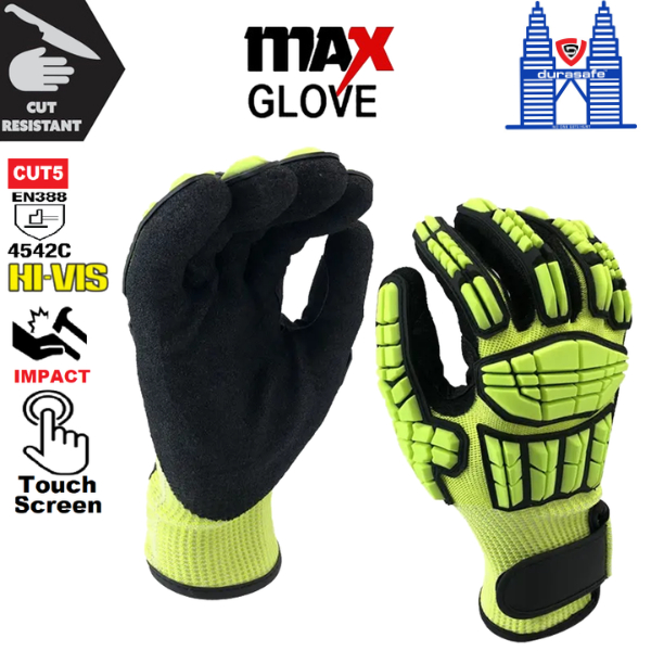 Maxglove IMPACT CUT5 Glove Hi-Vis Green | Shopee Malaysia