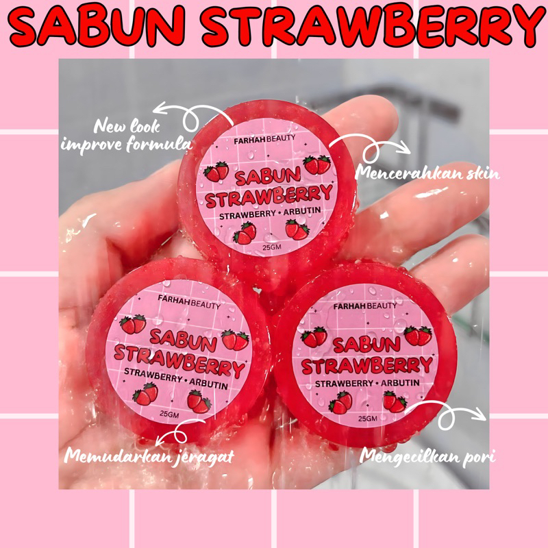 SABUN STRAWBERRY WHITENING ARBUTIN PENCERAHAN KULIT | Shopee Malaysia