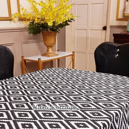 Alas Meja Makan 4 Kerusi 6 Kerusi 8 Kerusi Modern Table cloth Geometric ...