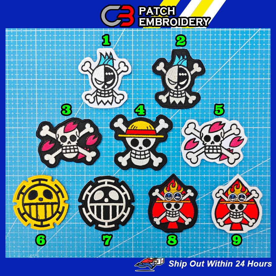 One Piece anime embroidery patches one piece sulam / PC15 | Shopee Malaysia