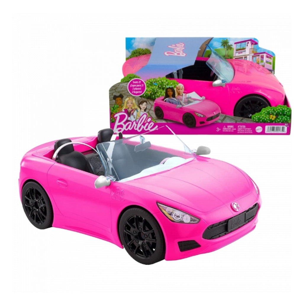 Barbie Pink Convertible Vehicle Toy with Rolling Wheels (HBT92 ...