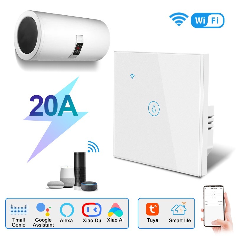 Tuya / Smart Life WiFi 20A Water Heater / Air Conditional Smart Touch Switch T01 | Shopee Malaysia