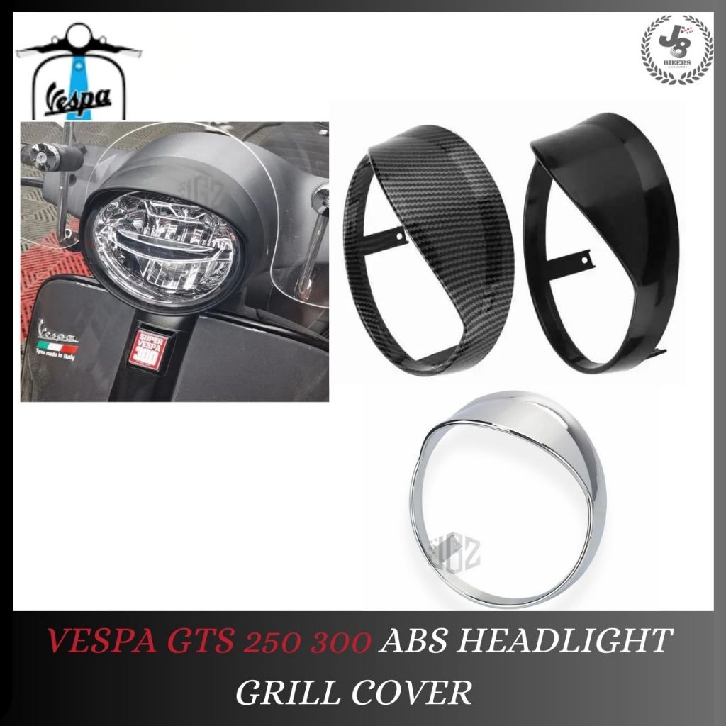 VESPA GTS 250 300 ABS Headlight Grill Cover HeadLamp Guard Front Trim ...