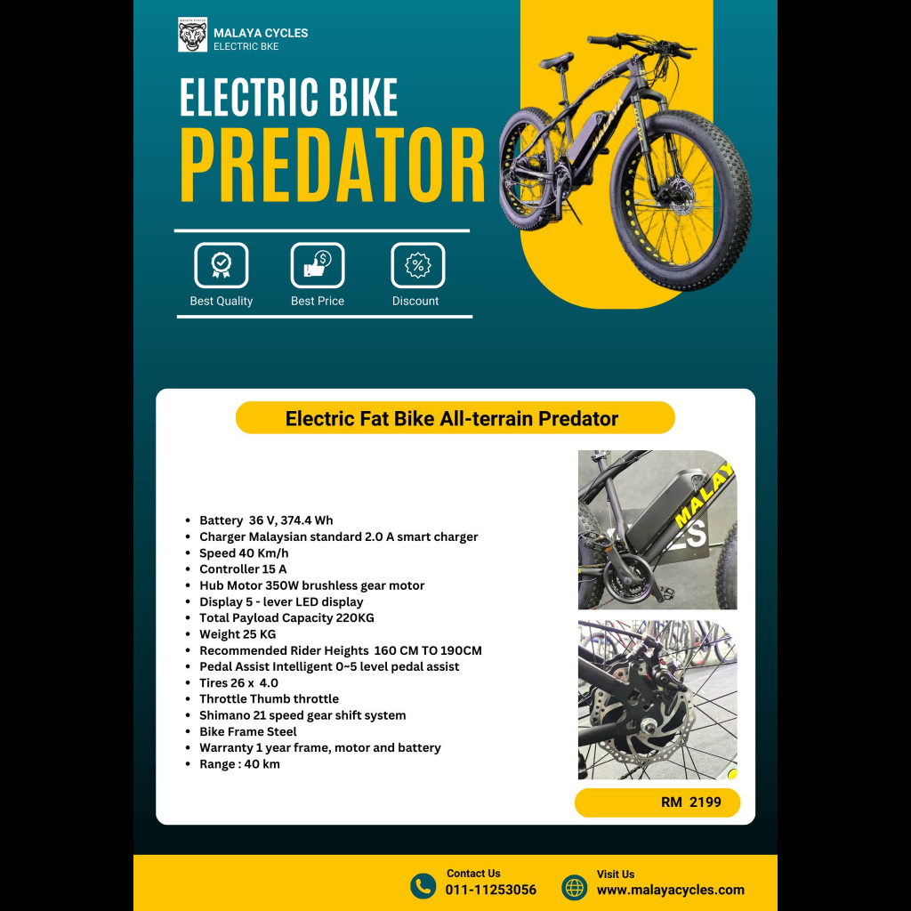 Basikal Elektrik SHIMANO Fat Bike Fatbike Bicycle | Shopee Malaysia