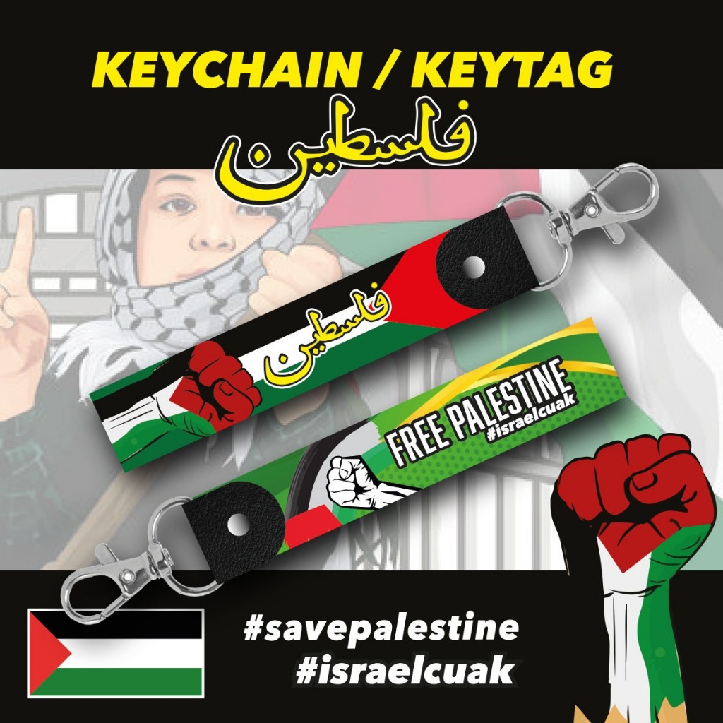 Keychain Palestin Free Palestine Solidarity Gaza Sublimation Stand With ...