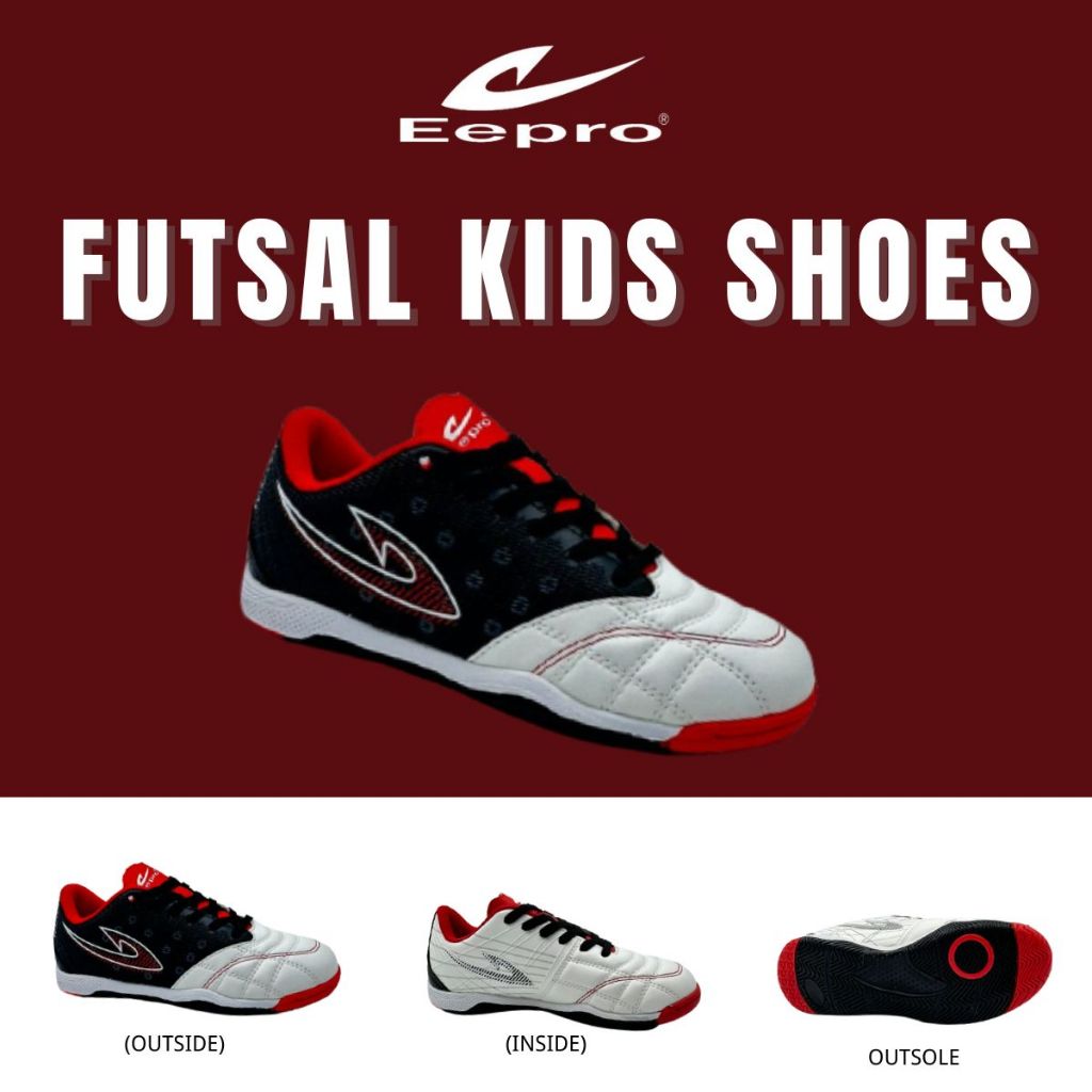Eepro Kids Junior Indoor Futsal Shoes | Kasut Futsal Indoor Black White EF1828JR AW - NEW ...